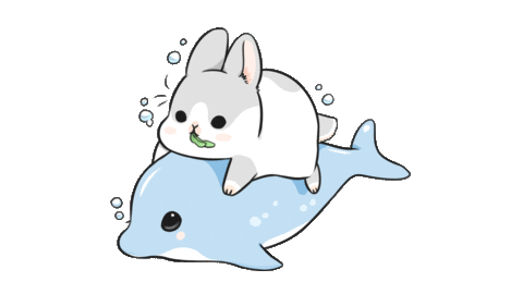 Rabbit Swimming Sticker for iOS & Android | GIPHY