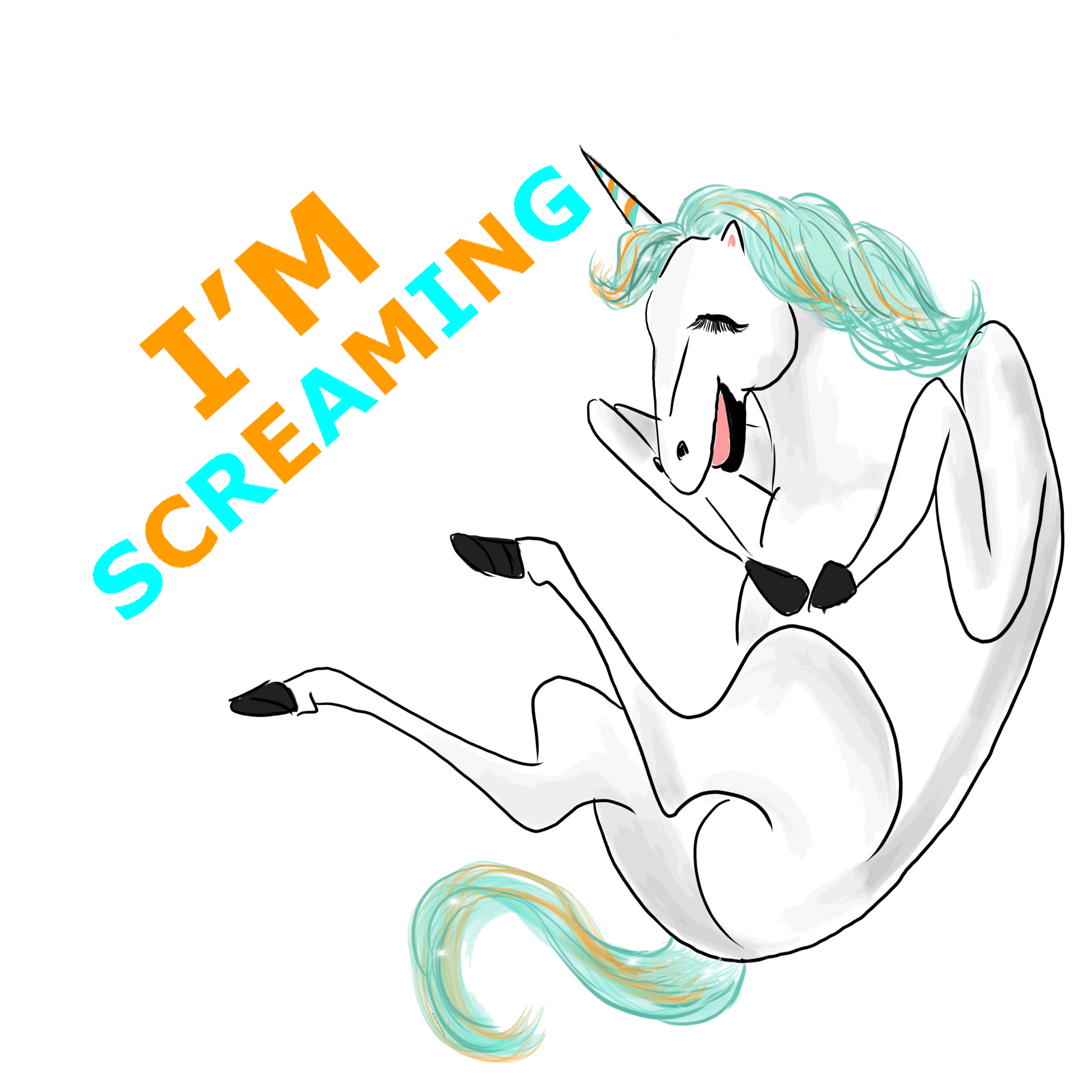 Unicorn Screaming Sticker for iOS & Android | GIPHY