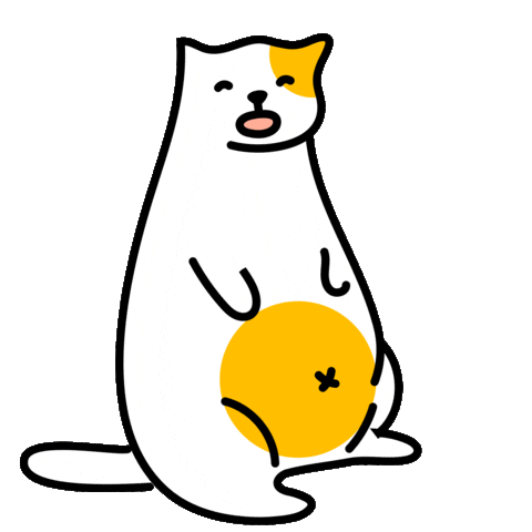 Happy Fat Cat Sticker by KAKIYUKI for iOS & Android | GIPHY