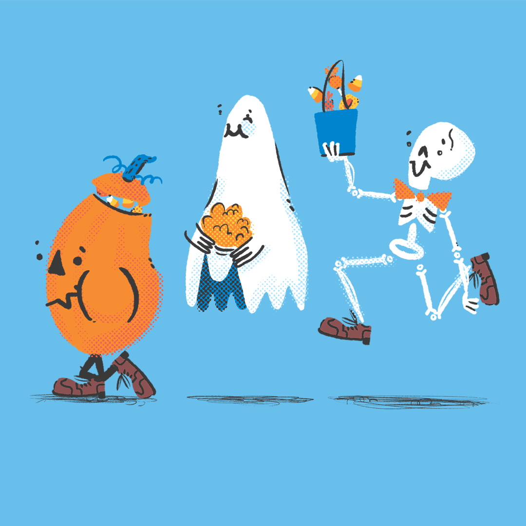 Trick Or Treat Halloween GIF by GarethBrownIllustration - Find & Share ...
