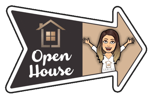 Open House Arrow Sticker by Lumina Real Estate for iOS & Android | GIPHY