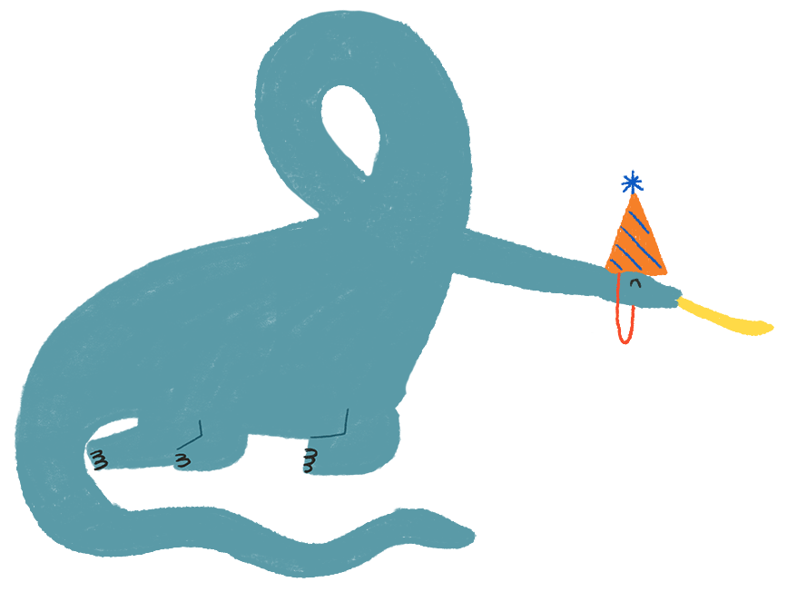 Party Dinosaur Sticker by Hannah Jacobs for iOS & Android | GIPHY