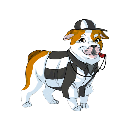 Bulldog Referee Sticker by Addie - University of Redlands Mascot for ...
