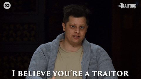 Suspicious Reply GIF by The Traitors Australia - Find & Share on GIPHY
