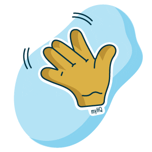 Waving Bye Bye Sticker by myHQ for iOS & Android | GIPHY