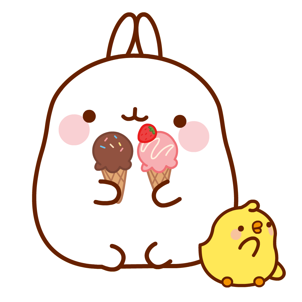 Chocolate Eating Sticker by Molang for iOS & Android | GIPHY