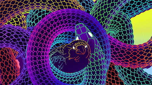Rainbow Snake GIF by Ariel Hart - Find & Share on GIPHY