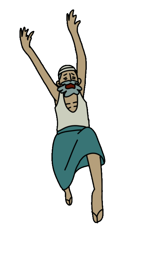 Old Man Running Sticker by Percolate Galactic for iOS & Android | GIPHY