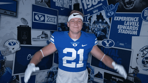 Byu Football Touchdown GIF by BYU Cougars - Find & Share on GIPHY