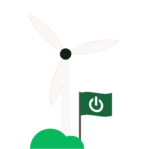 Wind Turbine Flag Sticker by Planète OUI for iOS & Android | GIPHY