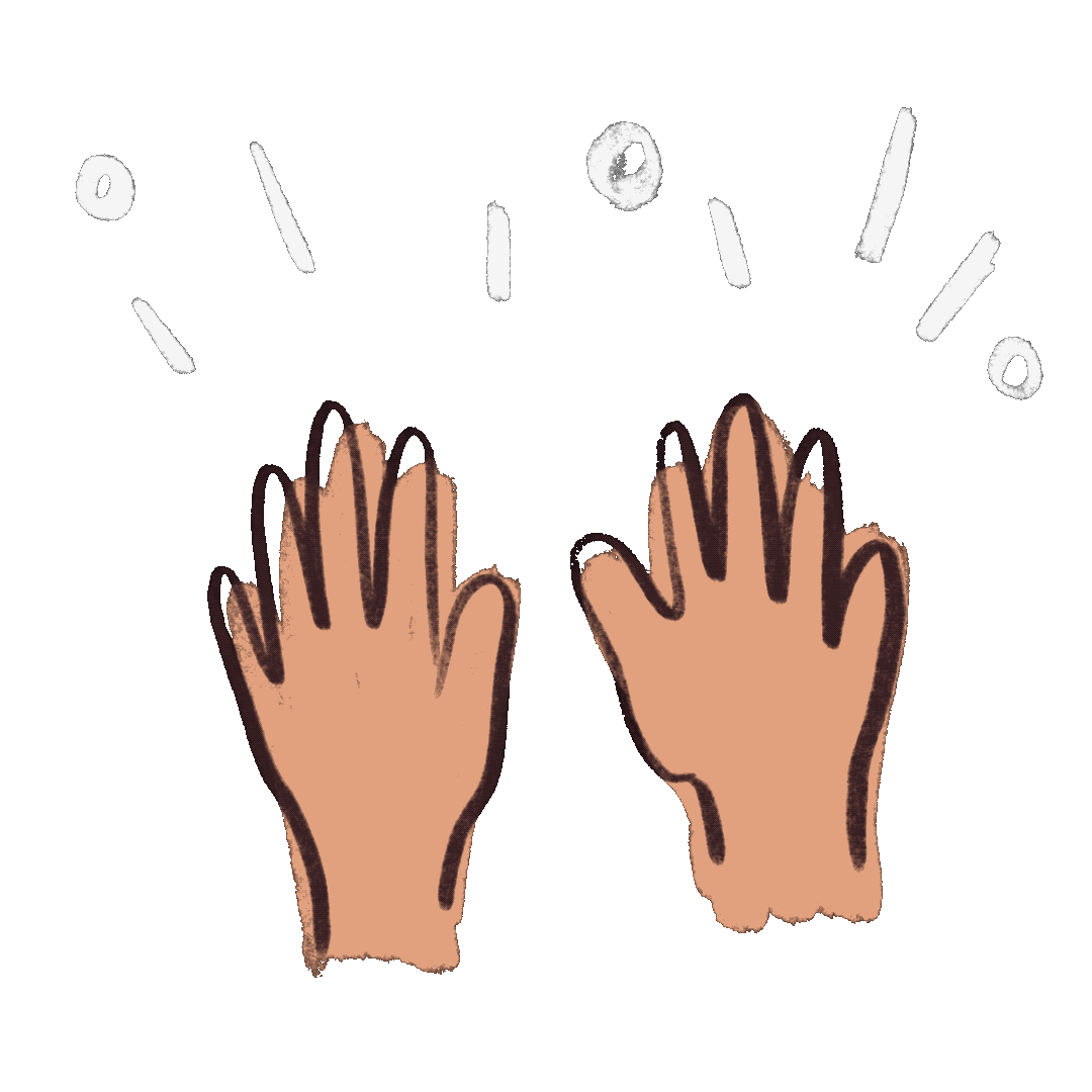 High Five Hands Up Sticker by Thirsty For Art for iOS & Android | GIPHY