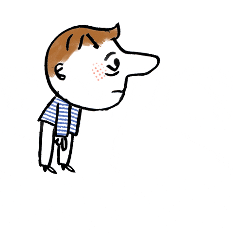 Sad Cartoon Boy Walking