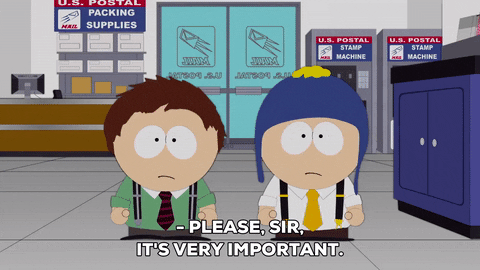 Begging Post Office GIF by South Park - Find & Share on GIPHY