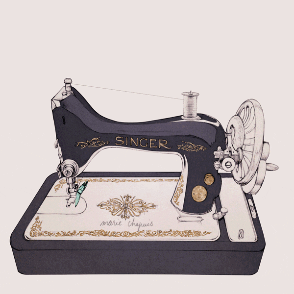 Sewing Machine Illustration GIF by Marie Chapuis - Find & Share on GIPHY