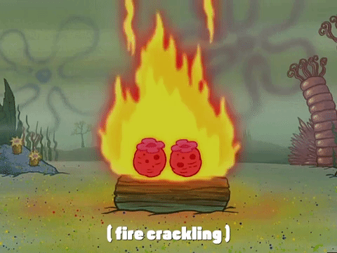 Spongebob Caveman Fire