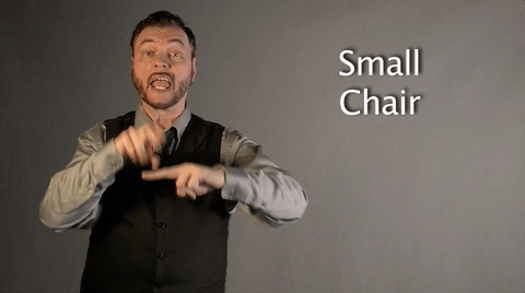 Sign Language Small Chair GIF by Sign with Robert - Find & Share on GIPHY