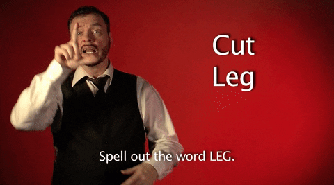 Sign Language Cut Leg GIF by Sign with Robert - Find & Share on GIPHY
