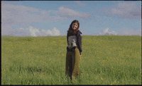Girl Running In Field Gif