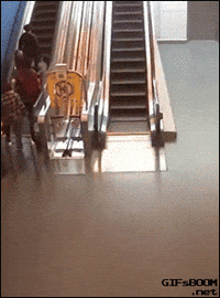 Falling Down Escalator Gif