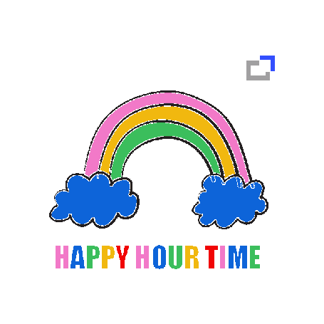 Happy Hour Rainbow Sticker by Vidazoo for iOS & Android | GIPHY
