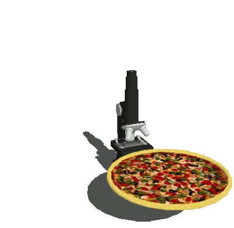 Pizza Microscope Sticker by badblueprints for iOS & Android | GIPHY