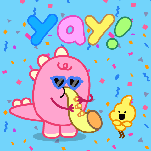Happy Yahoo GIF by DINOSALLY - Find & Share on GIPHY