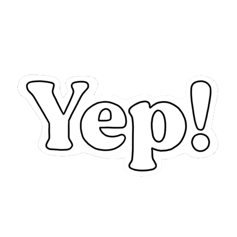 Black And White Yes Sticker for iOS & Android | GIPHY