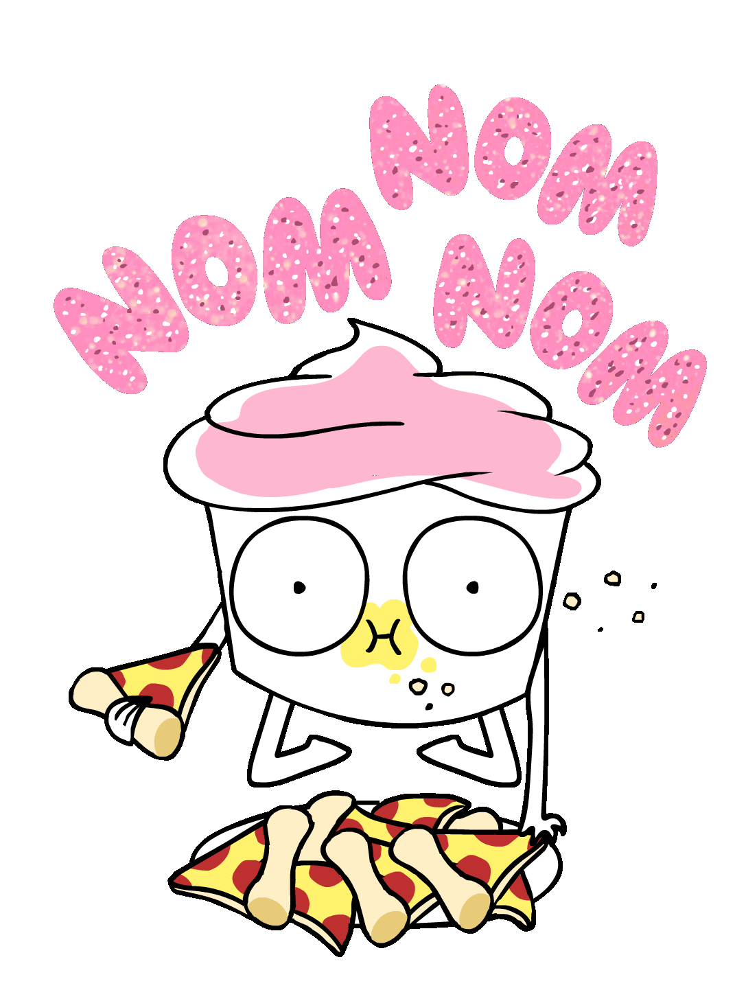 Nom Nom Eating Sticker by BuzzFeed Animation for iOS & Android | GIPHY