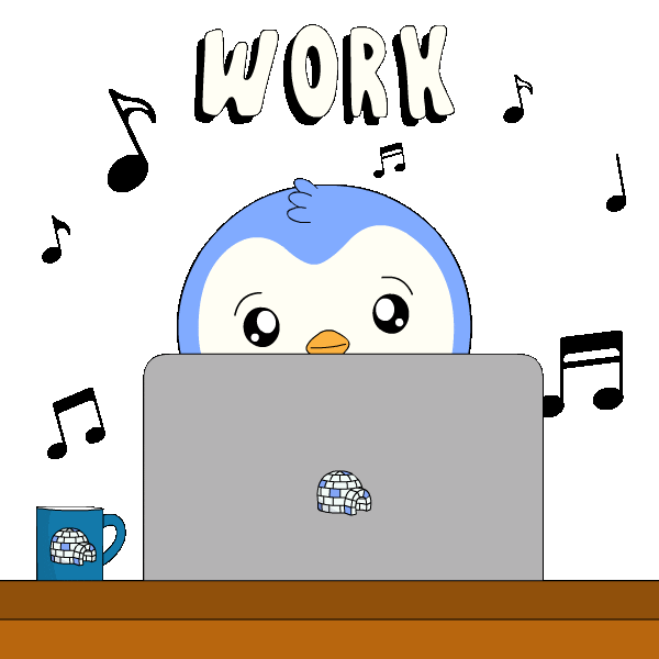 Working Work Work Sticker by Pudgy Penguins - Find & Share on GIPHY