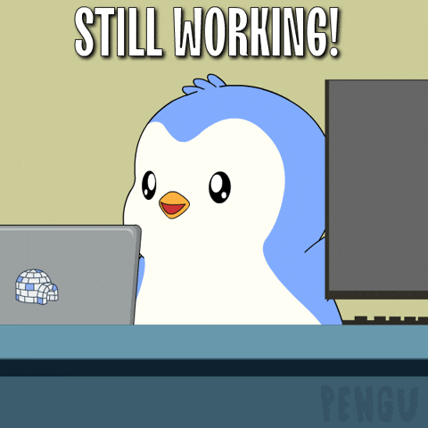 Work Still Working GIF by Pudgy Penguins - Find & Share on GIPHY