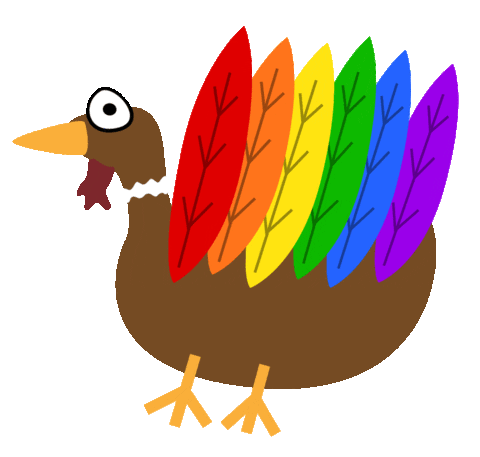 Rainbow Turkey Stickers - Find & Share on GIPHY
