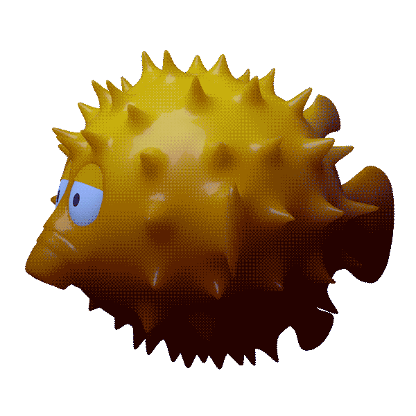 Puffer Fish 3D Sticker by bounty.studio - Find & Share on GIPHY