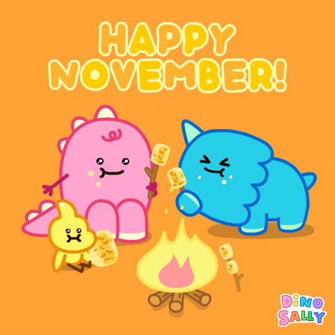 Happy November 1 GIF by DINOSALLY - Find & Share on GIPHY