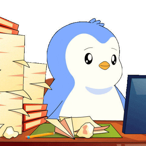 Work Working Sticker by Pudgy Penguins - Find & Share on GIPHY