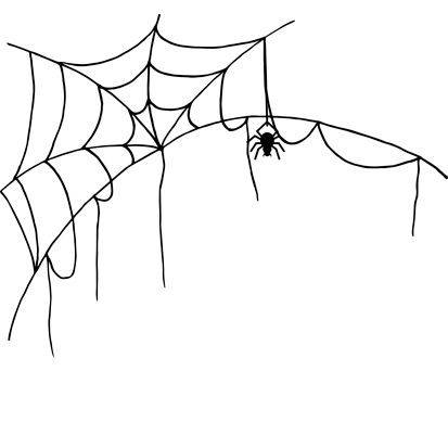 Cartoon Halloween Spider Web