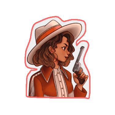 Wild West Gun Sticker by A LA BRAVA, Universe of Latina Superheroes for ...