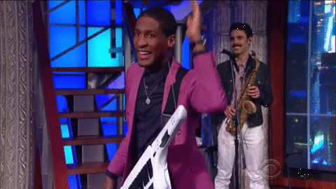 Stephen Colbert Keytar GIF by Global Entertainment - Find & Share on GIPHY