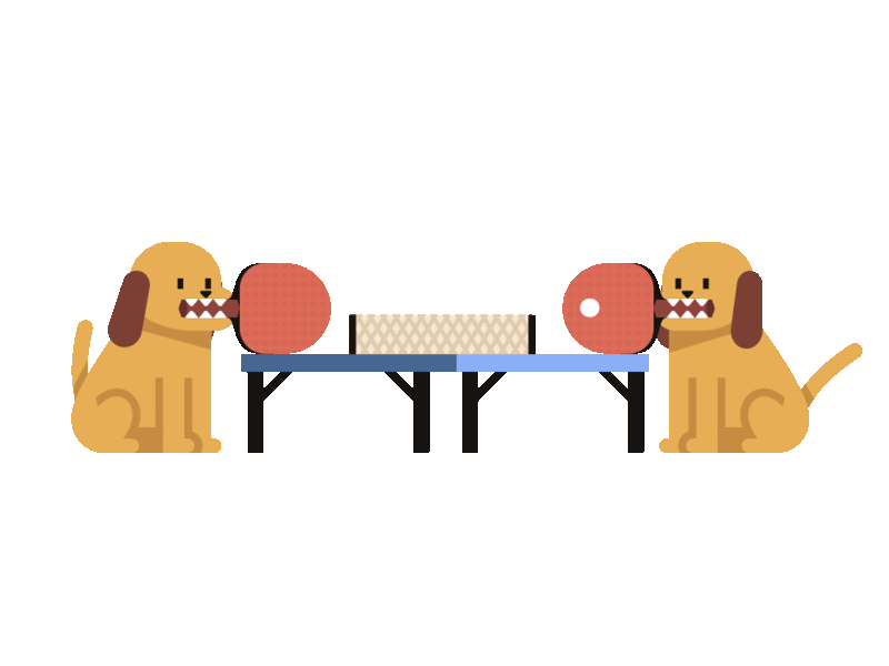 Ping Pong Dog Sticker by Alberto Pozo for iOS & Android | GIPHY